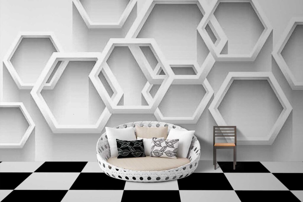 Hexagonal White texture - Magicdecor®