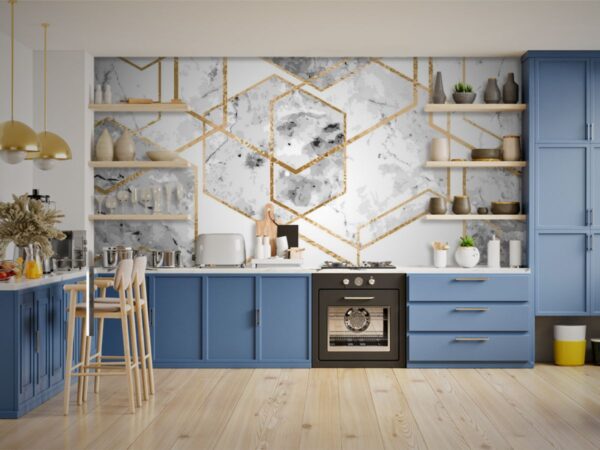 Marble Look Wallpaper for Kitchen - Magic Decor