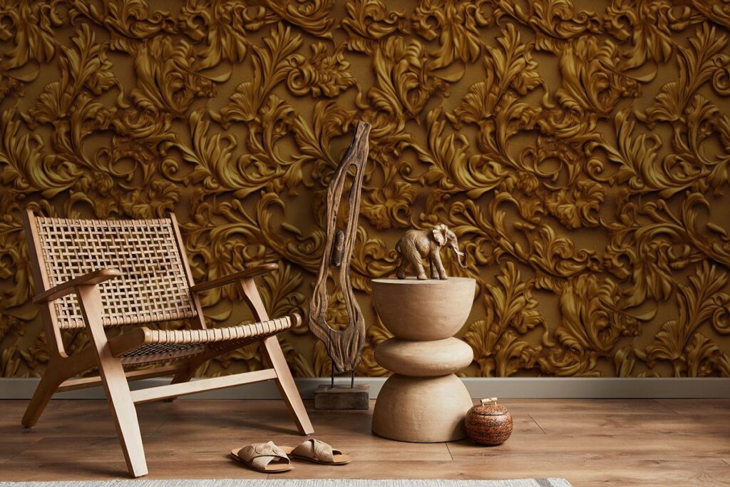 Floral & Botanical Wood Pattern Wallpaper - Magicdecor®