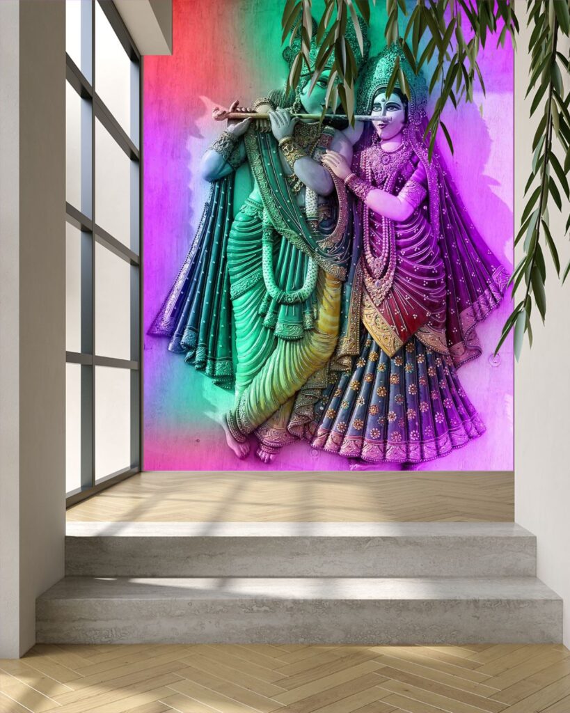 Krishna Wallpaper for Wall, Beautiful Radha Krishna Wallpaper - Magic ...