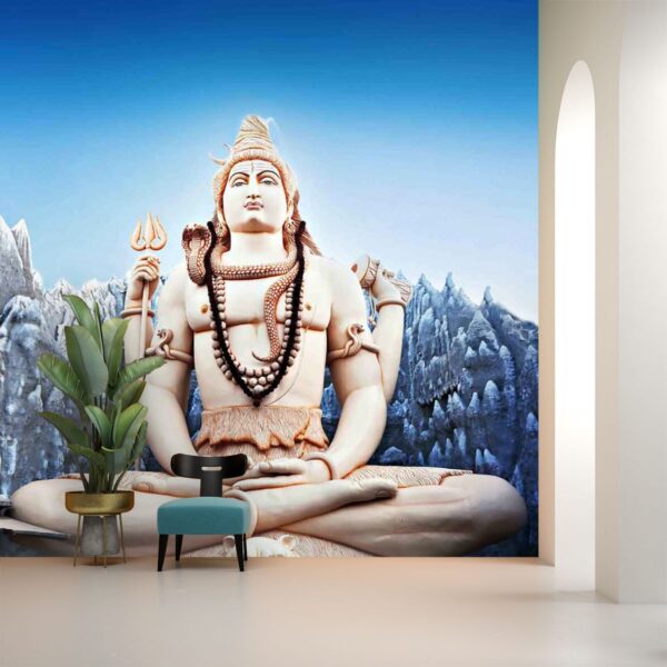 Shiva Statue Wallpaper for Wall - Magic Decor