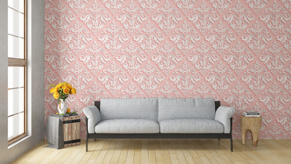 Seamless Ornamental Damask Pink Pattern Wallpaper for Wall - Magicdecor®