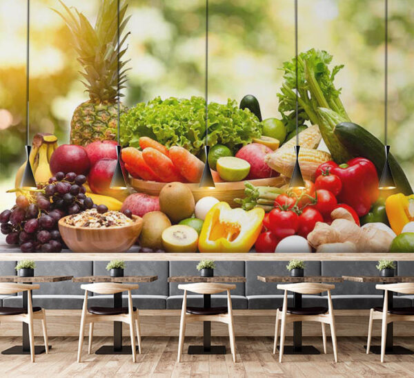 Fruits and Vegetables Wallpaper for Kitchen - Magicdecor®
