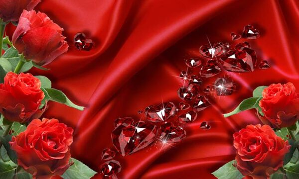 Red Rose 3D Art Wallpaper for Wall - Magic Decor