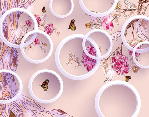 Florets behind rings - Magicdecor®