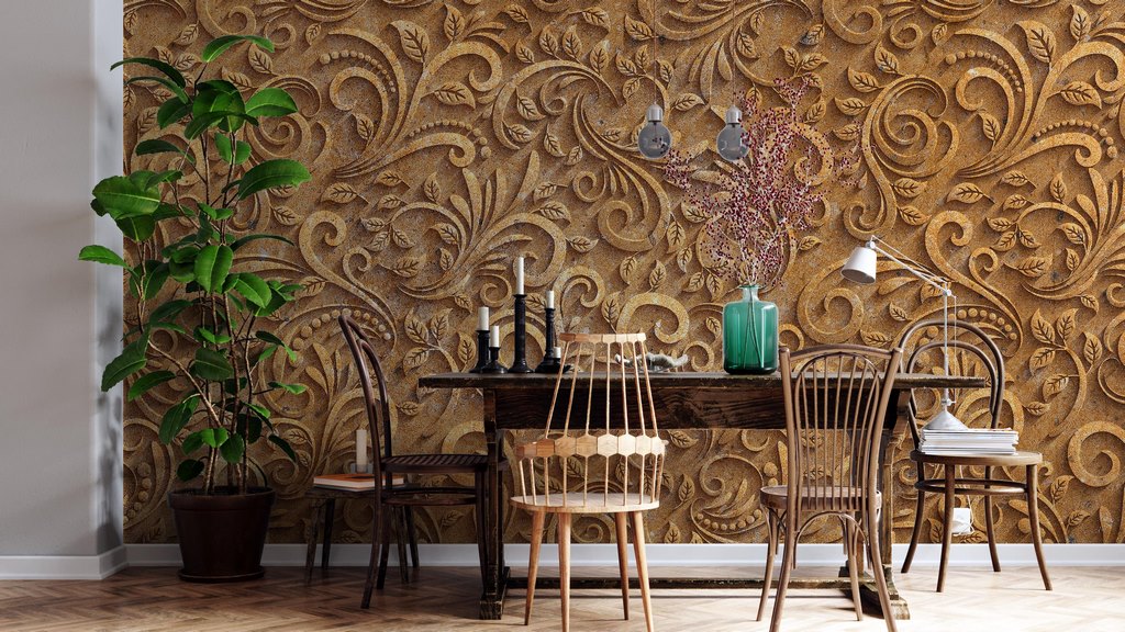 Floral & Botanical Wood Pattern Wallpaper - Magic Decor