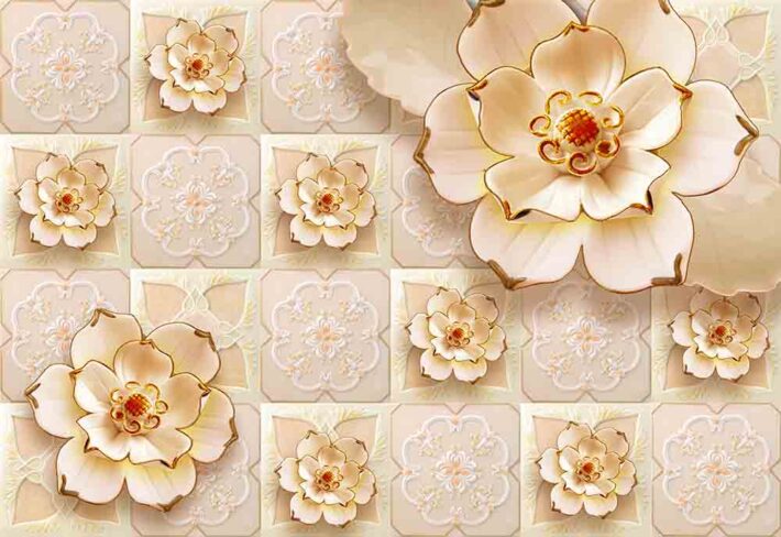 3D Flower Goldern Work - Magicdecor®