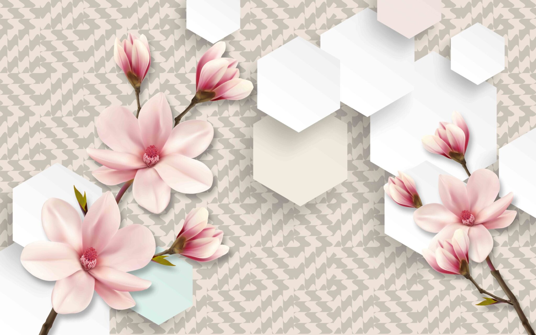 3D Flower Drawing Wall - Magicdecor®