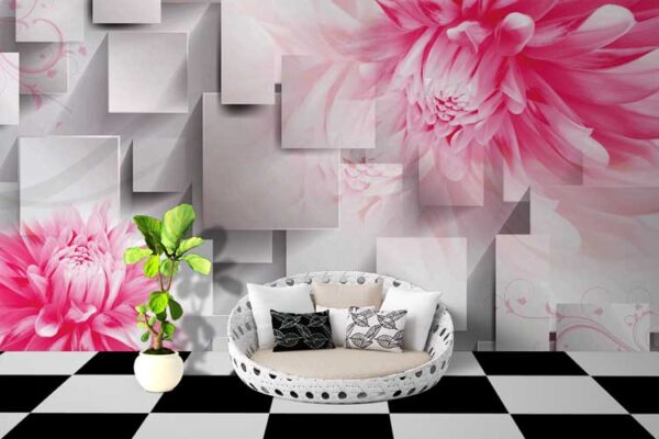 3D Wall Pink Flower - Magicdecor®