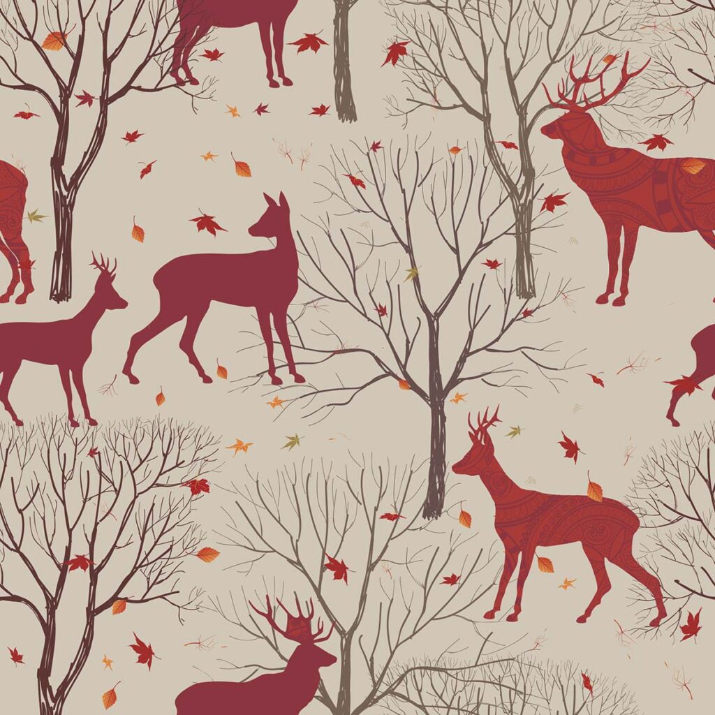 A pattern of deer and trees - Magicdecor®