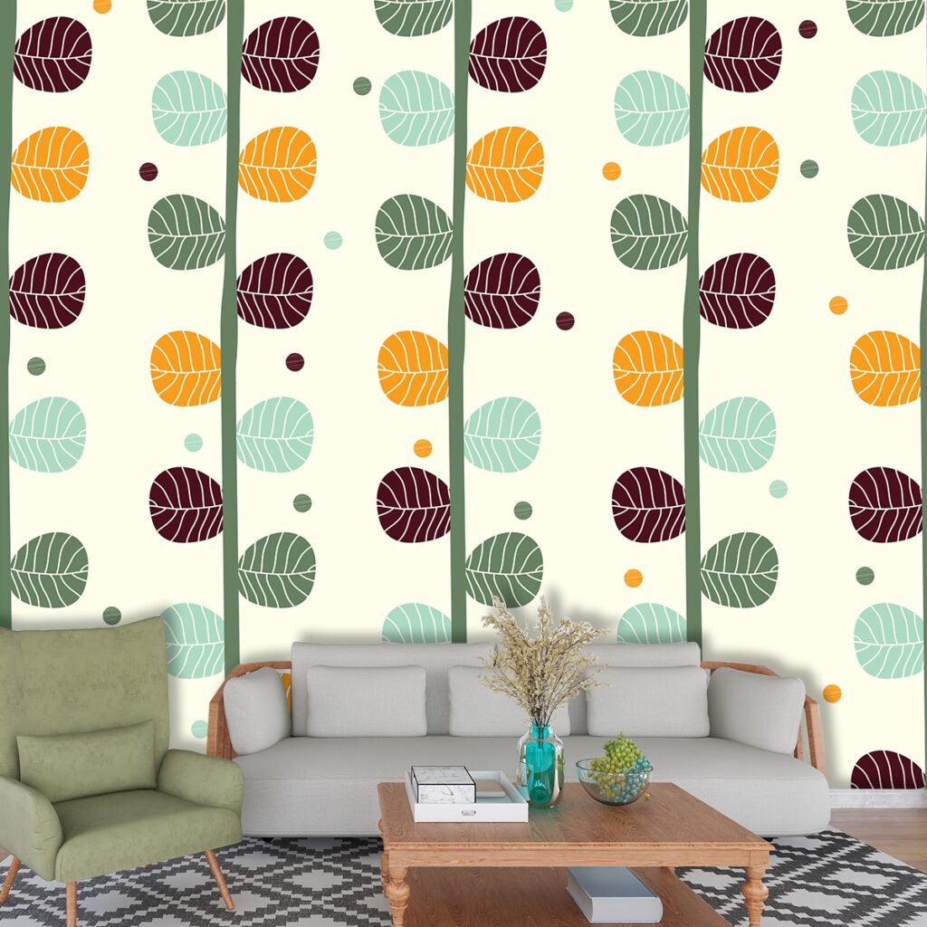Beautiful Leaves on Branches Pattern Wallpaper - Magicdecor®