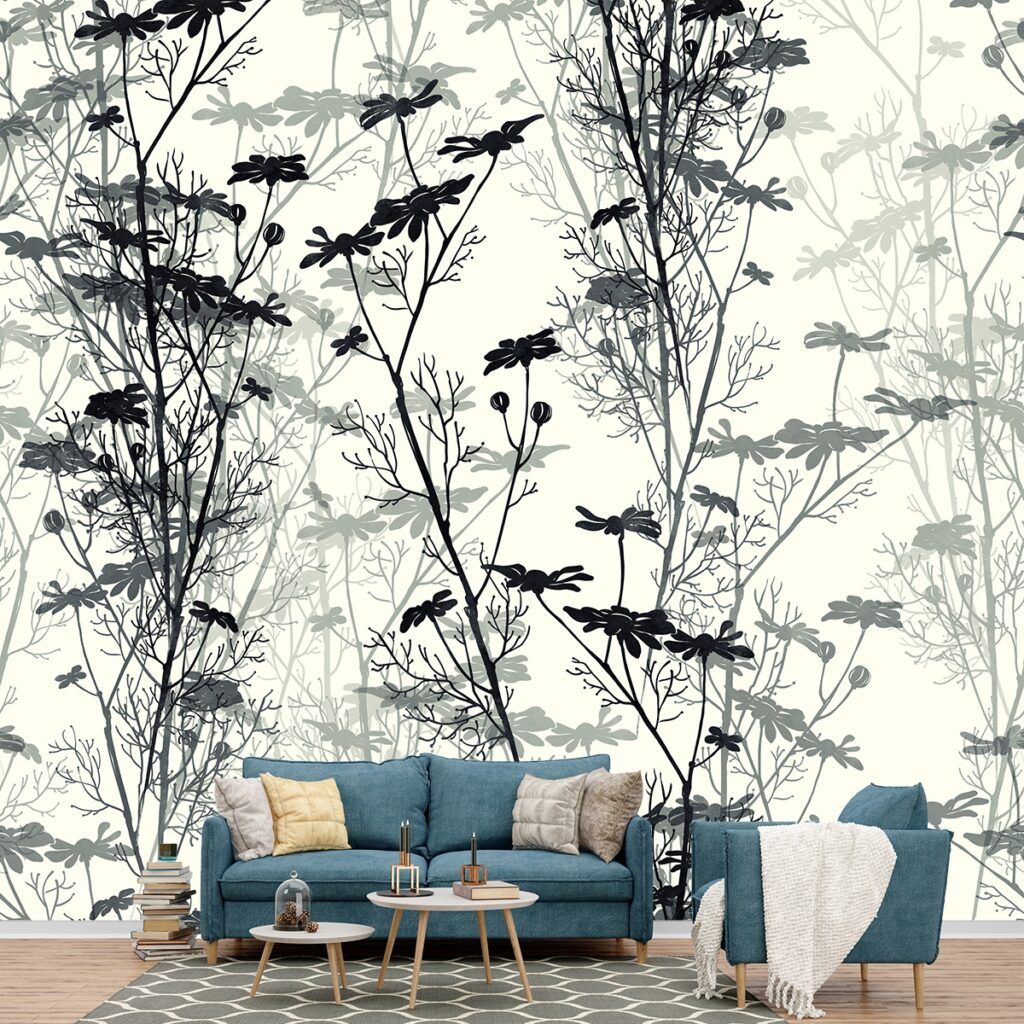 A pattern of flowers and branches - Magicdecor®