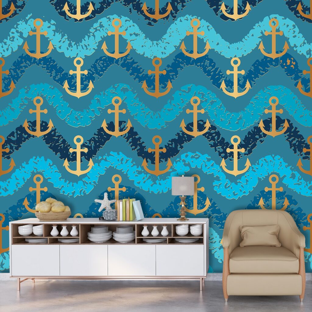 A pattern of anchors and waves - Magicdecor®