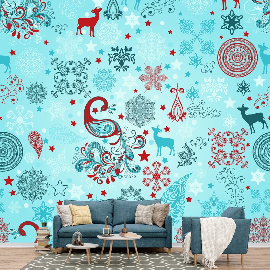 A blue and red pattern - Magicdecor®