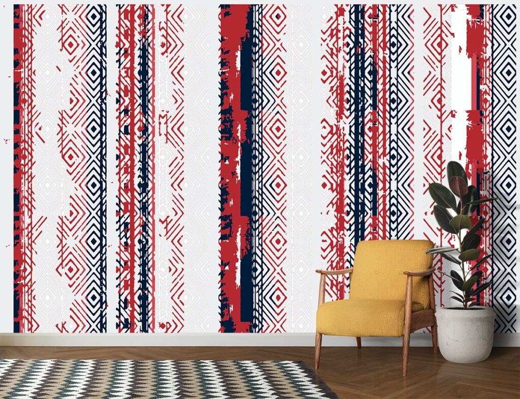 A red white and blue striped fabric - Magicdecor®