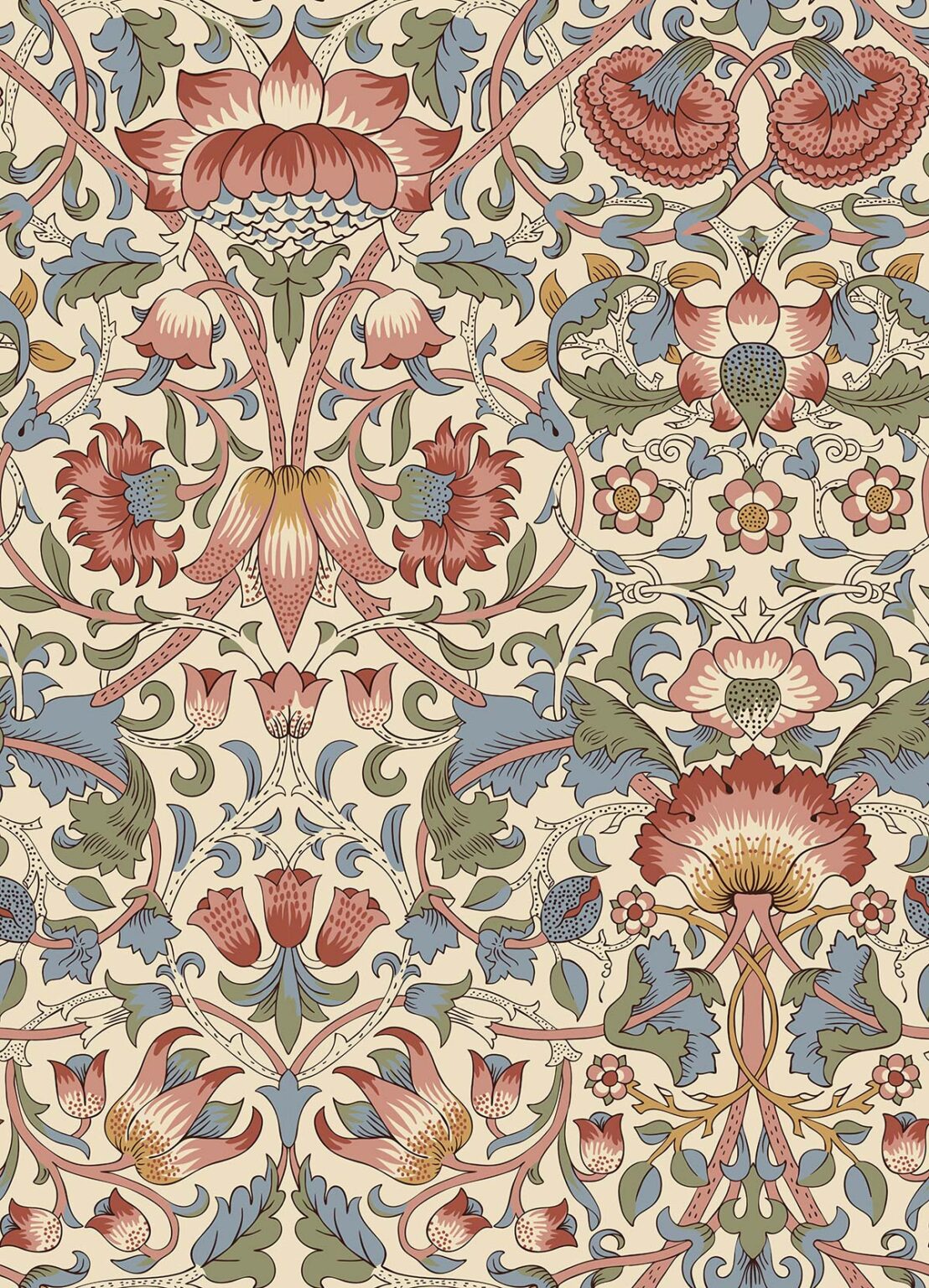 A Vintage Art Nouveau Flower Pattern Wallpaper - Magicdecor®
