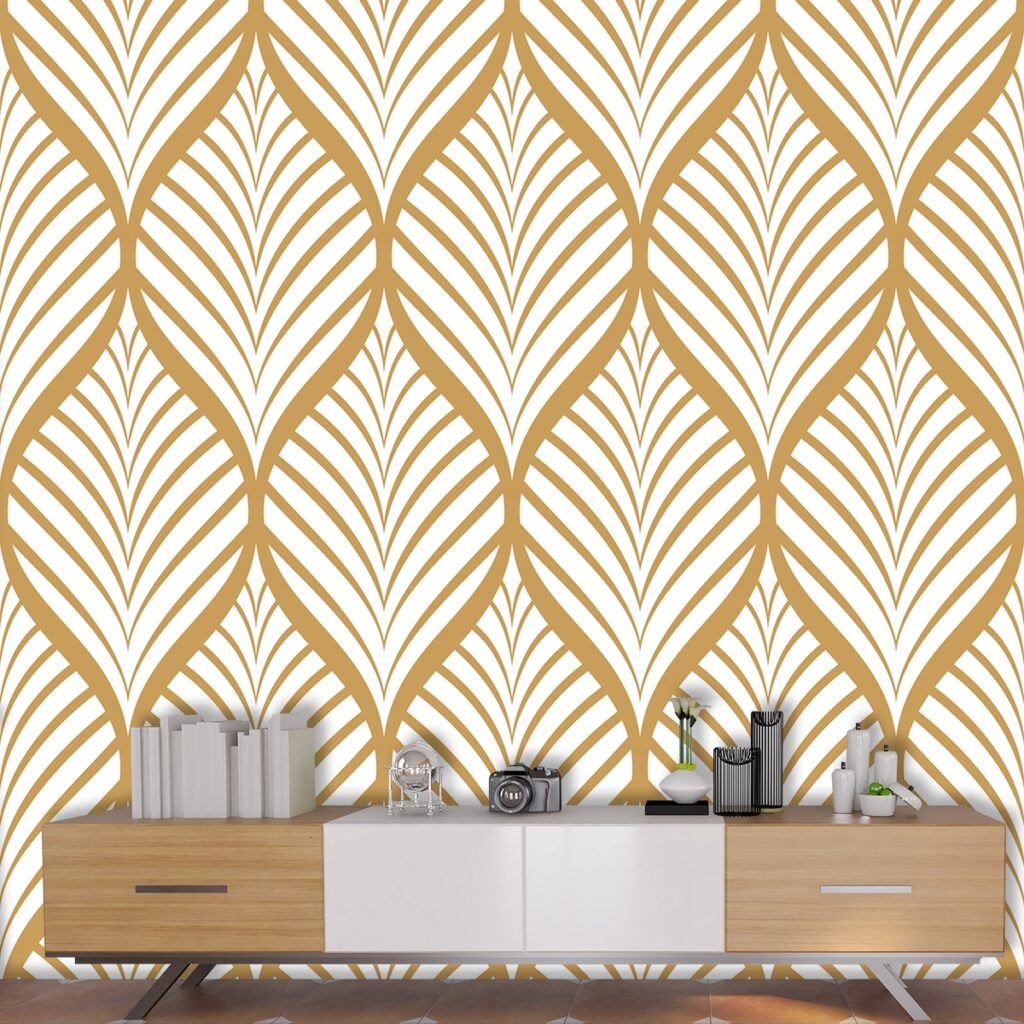Luxurious Golden Leaves Pattern Wallpaper for Home - Magicdecor®