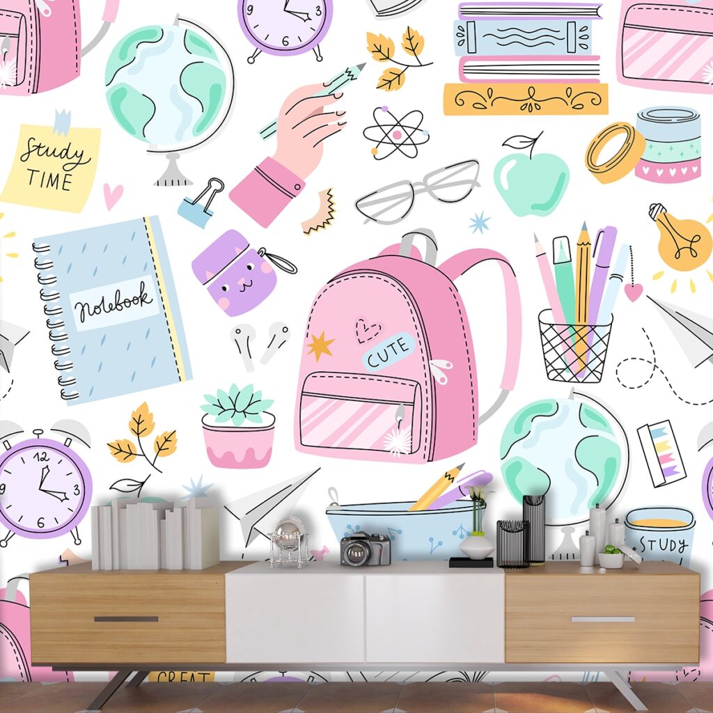 School Time Kids Room Wallpaper - Magic Decor