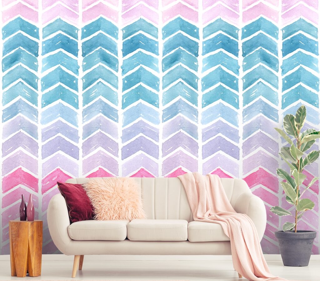 A watercolor chevron pattern - Magicdecor®
