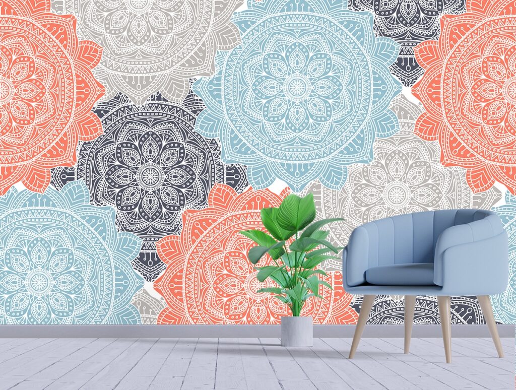 A pattern of colorful circular designs - Magicdecor®