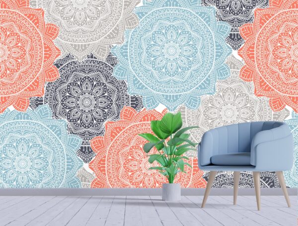 A pattern of colorful circular designs - Magicdecor®