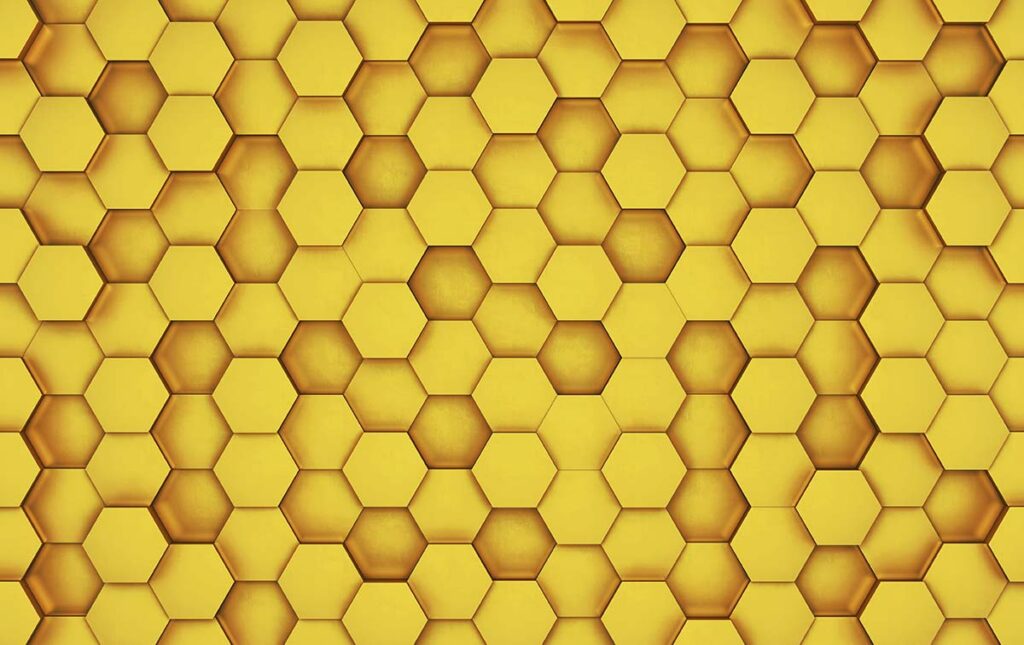 A yellow hexagons on a surface - Magic Decor