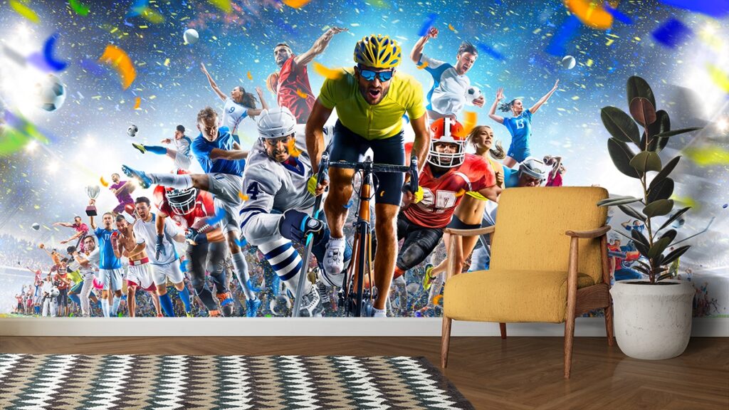 Sporty Athletes Wallpaper Mural - Magicdecor®