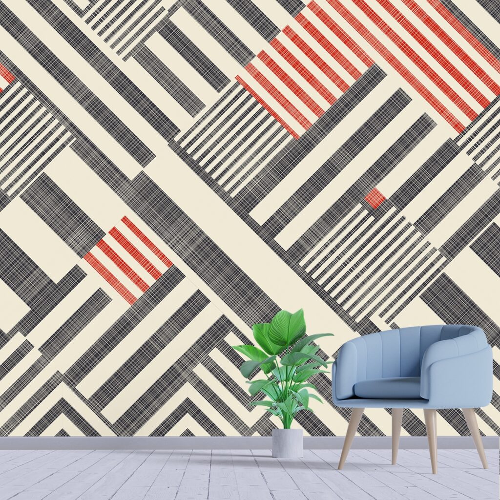 A pattern of black and red squares - Magicdecor®