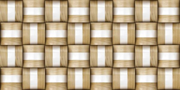 A close up of a woven wood surface - Magicdecor®