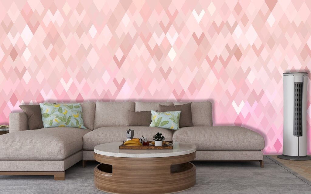A pink and white diamond pattern - Magicdecor®