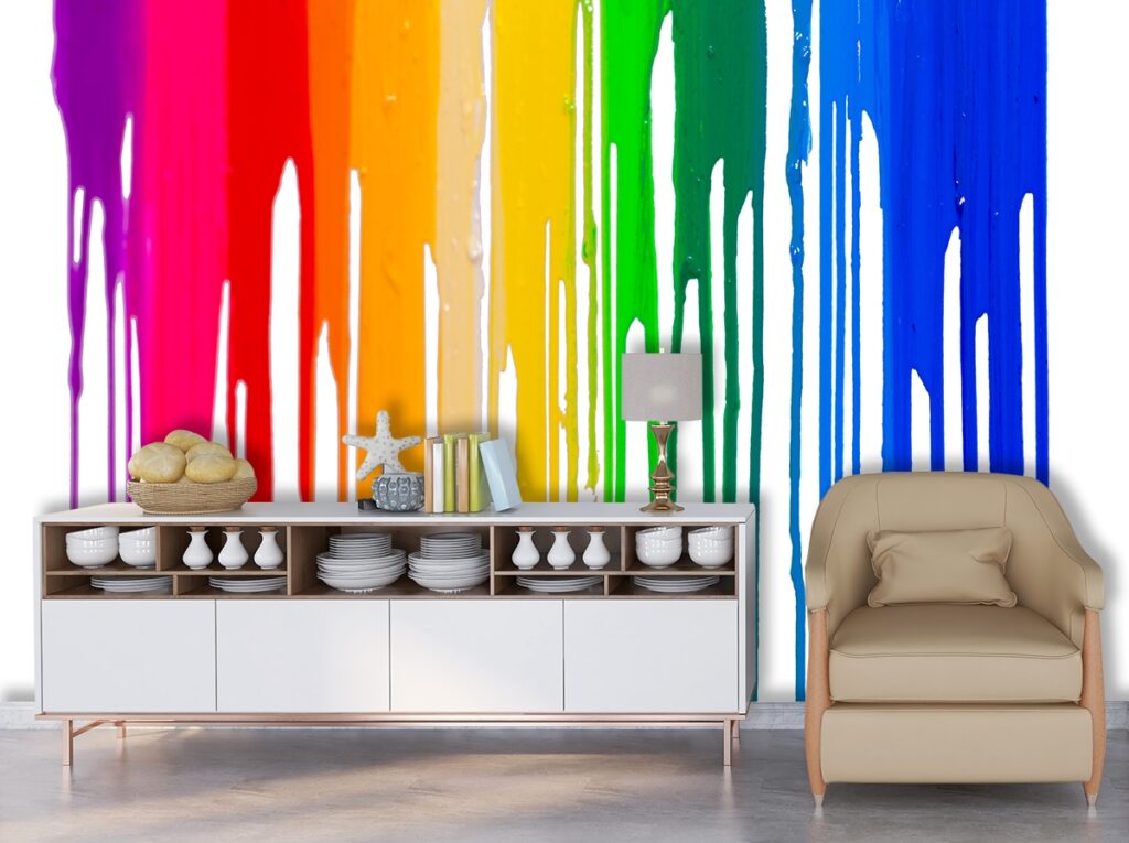 A rainbow colored paint dripping down - Magicdecor®