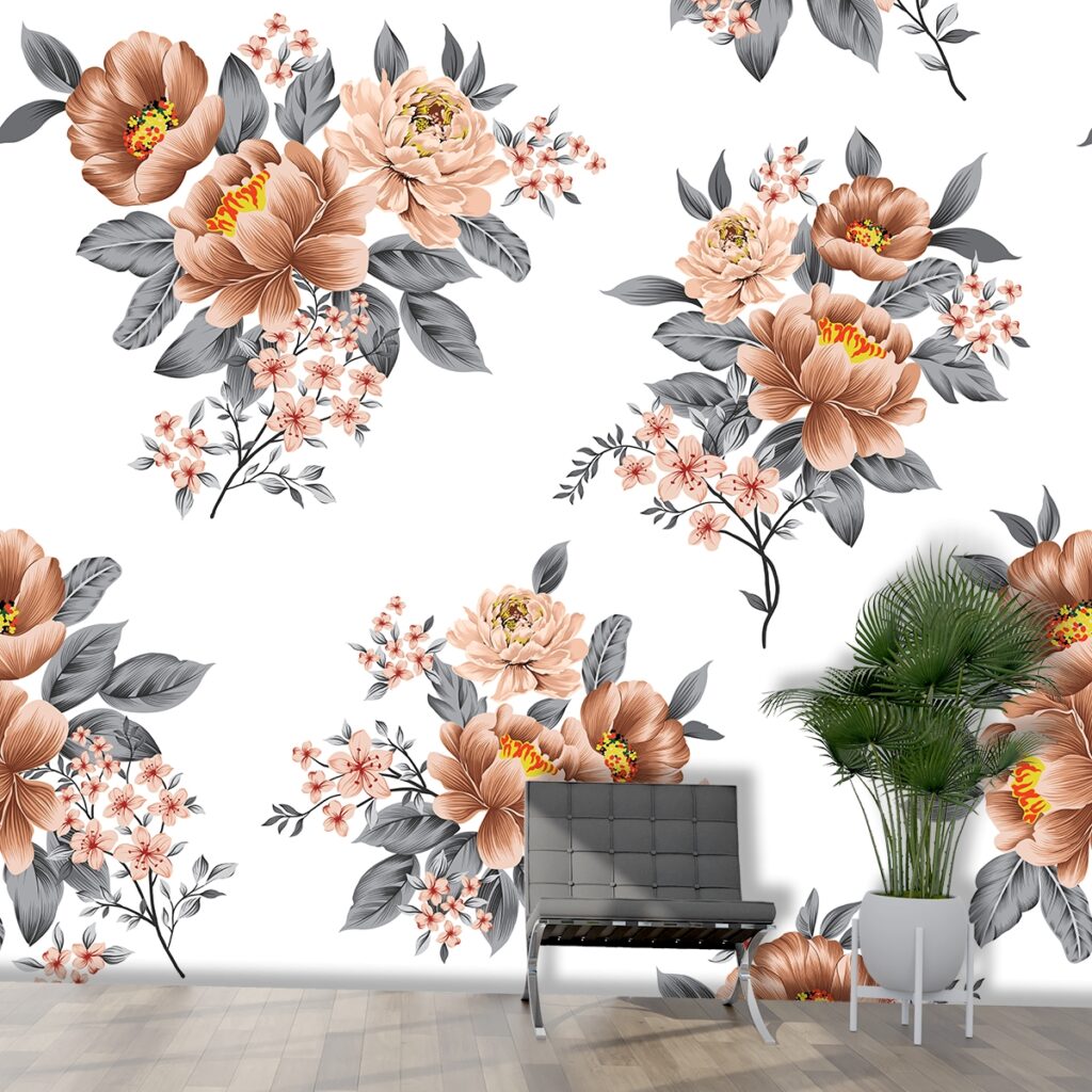 A Royal Floral Motifs Wallpaper - Magicdecor®