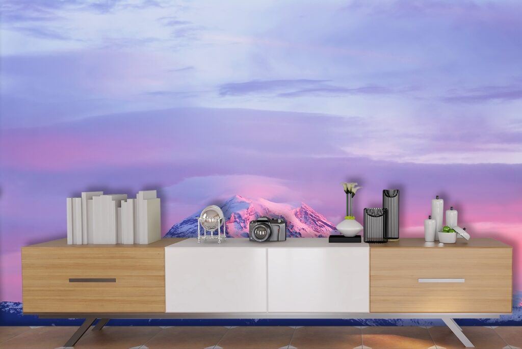 A mountain with snow on top - Magicdecor®