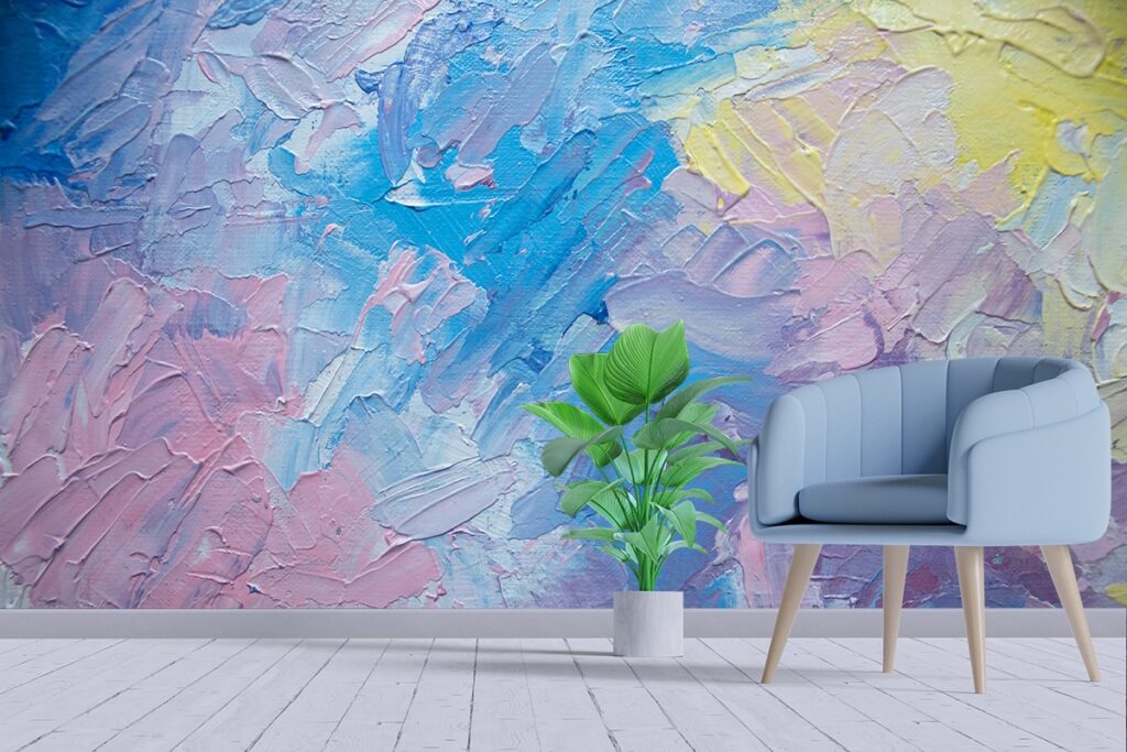 Blue Painting Wall Mural - Magic Decor