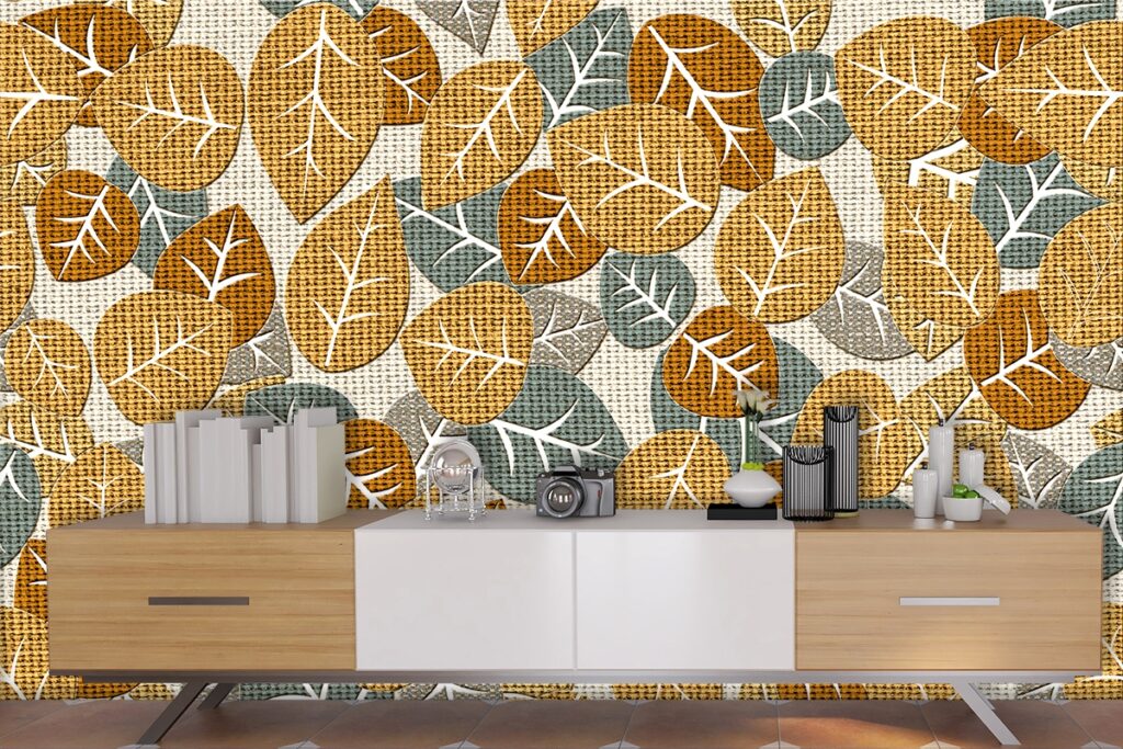 A pattern of leaves on a fabric surface - Magicdecor®