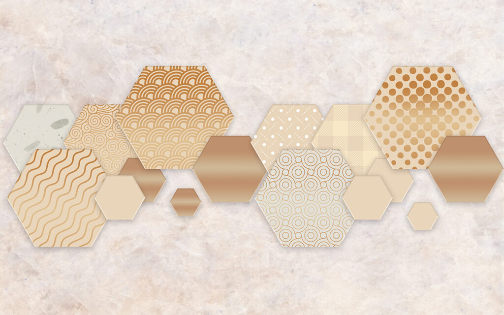 A group of hexagons with different patterns - Magic Decor