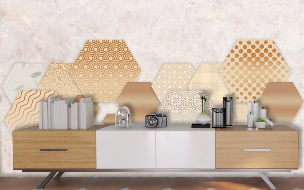 A group of hexagons with different patterns - Magicdecor®