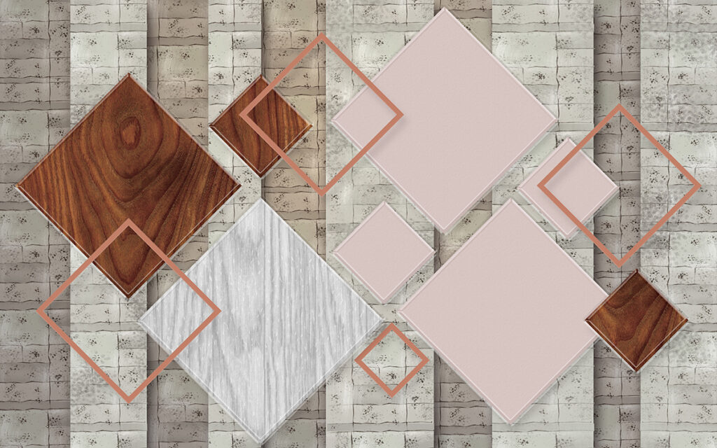 A wall with various shapes and colors - Magicdecor®