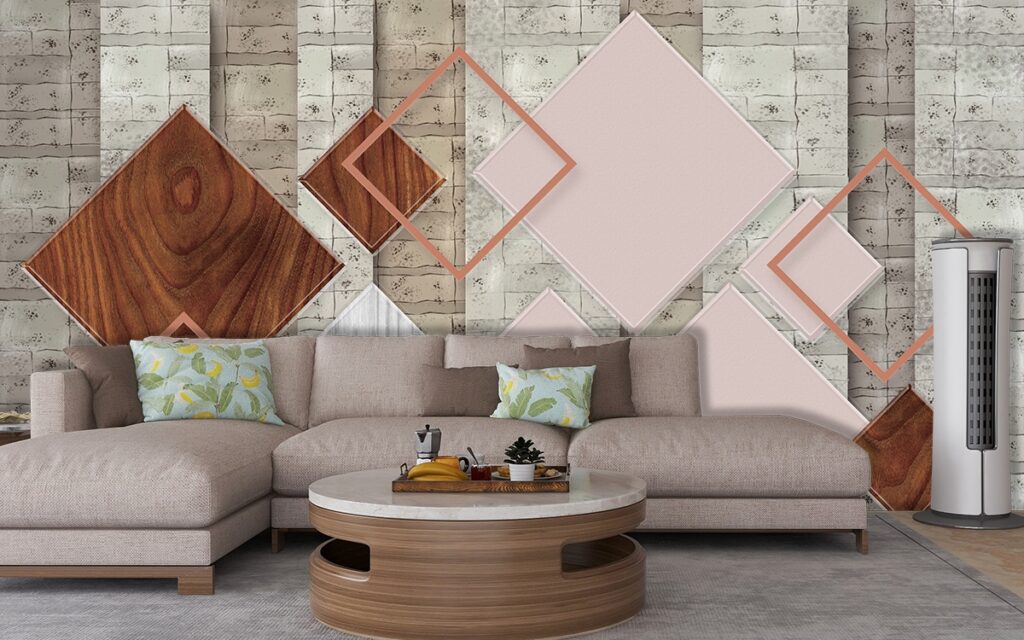 A wall with various shapes and colors - Magicdecor®