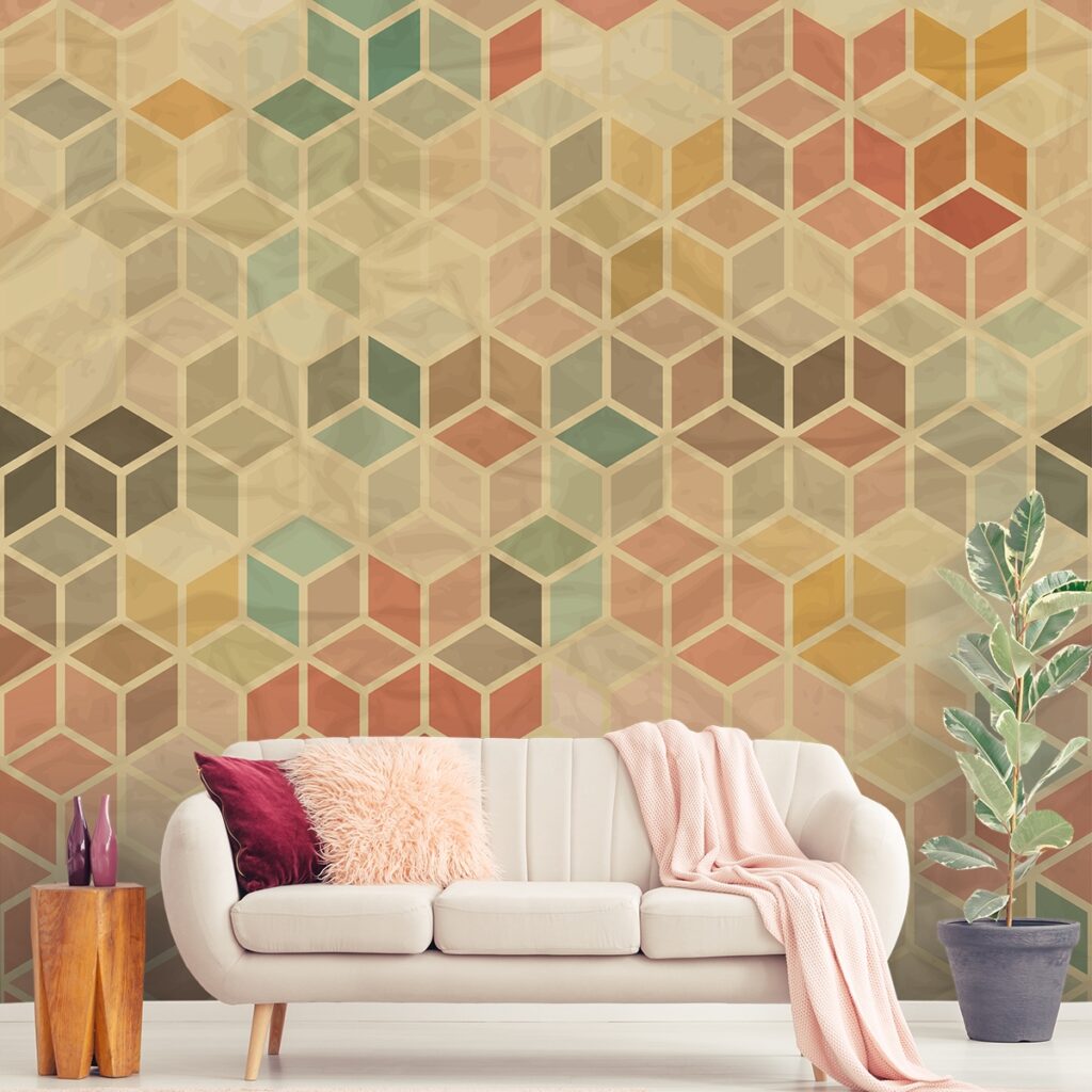 Seamless Colorful Cubes Wallpaper for Wall - Magicdecor®