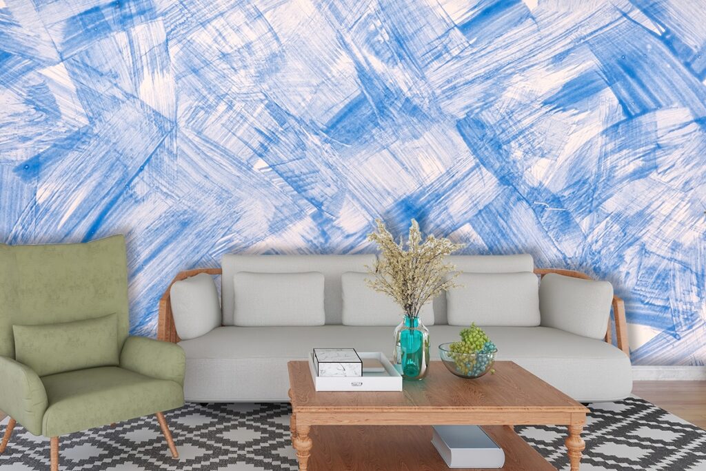 Blue Color Abstract Painting Wallpaper for Walls - Magicdecor®
