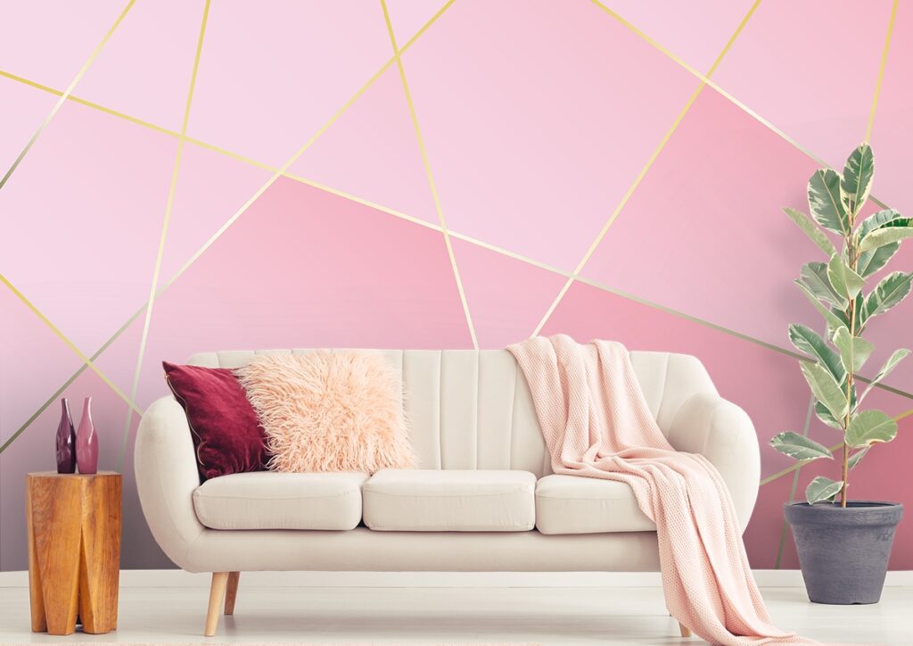 A pink and gold background - Magicdecor®