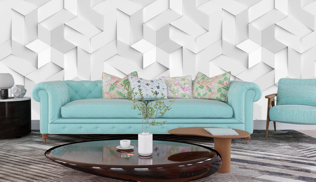 A white background with many white cubes - Magicdecor®