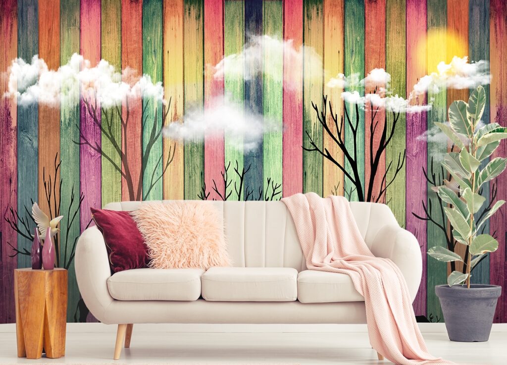 3D Colorful Stripes Wallpaper for Wall
