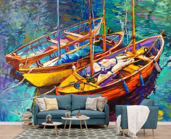A painting of boats on water - Magicdecor®