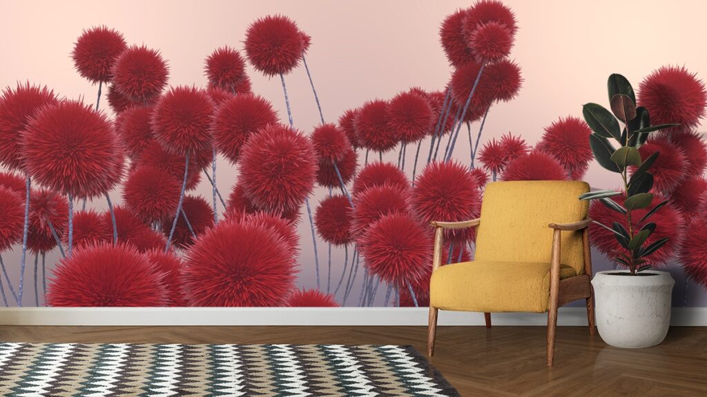 A group of red flowers - Magicdecor®