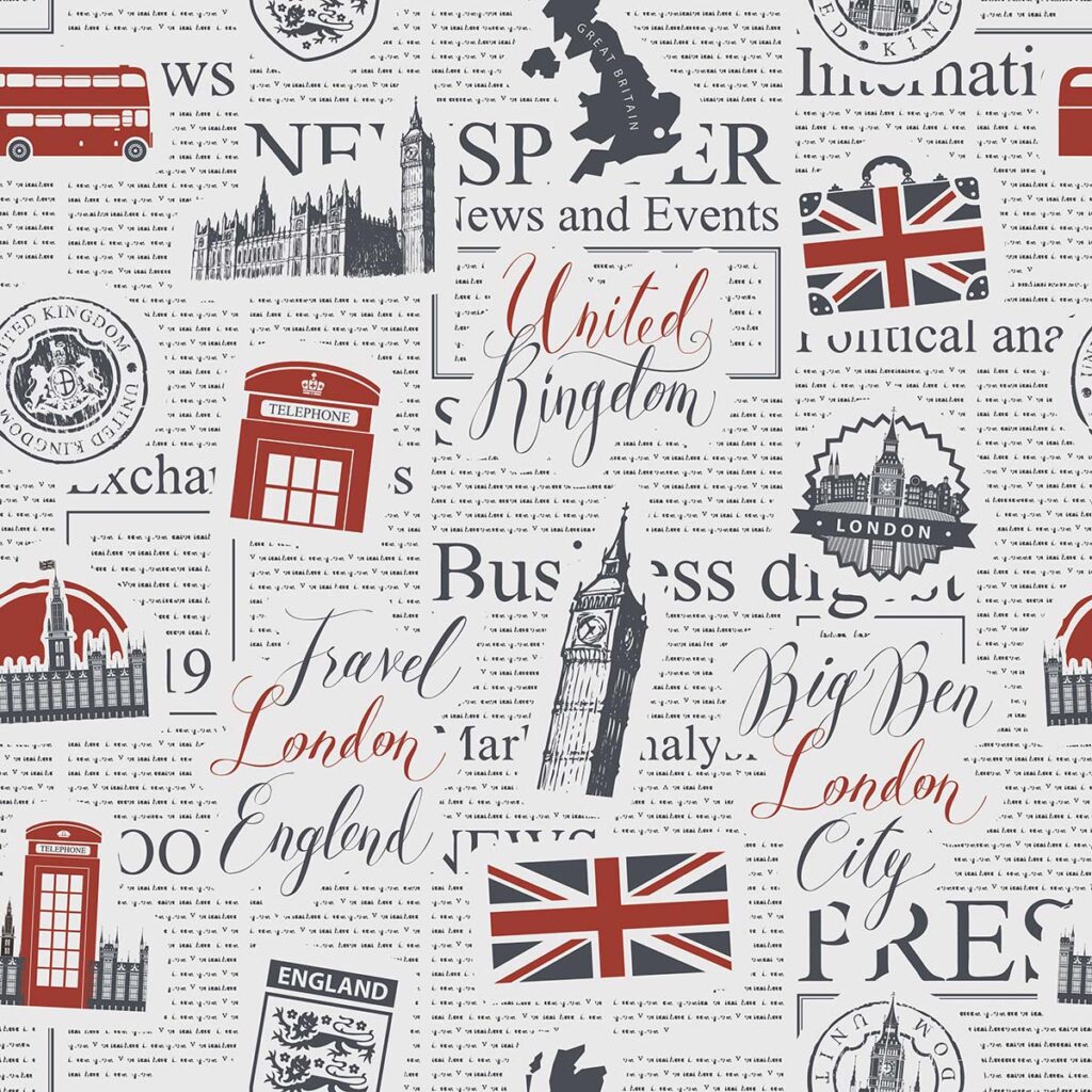 A pattern of newspaper with different symbols - Magicdecor®