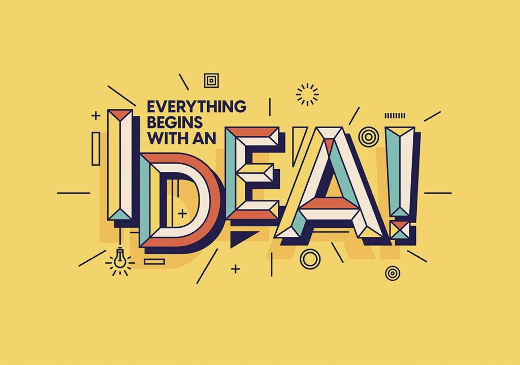 A colorful text with different shapes - Magicdecor®