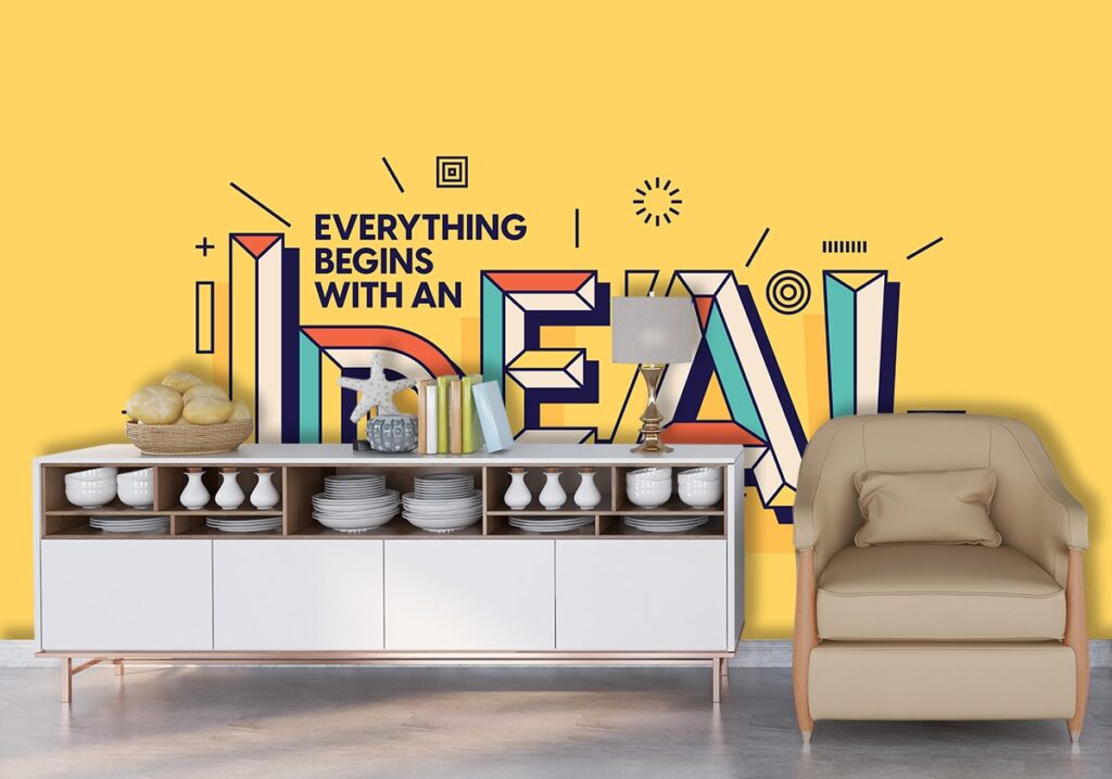 A colorful text with different shapes - Magicdecor®