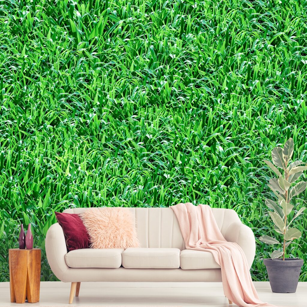 Refreshing Green Grass Wallpaper Mural - Magic Decor